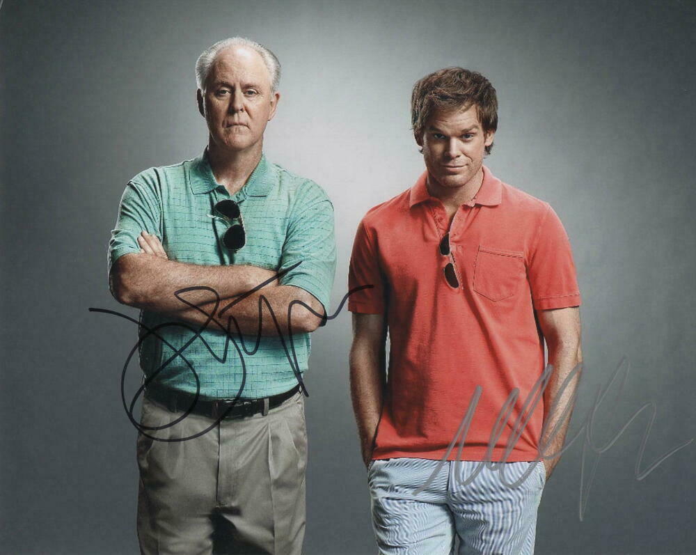 JOHN LITHGOW & MICHAEL C HALL DUAL SIGNED AUTOGRAPH 8X10 PHOTO - DEXTER ...