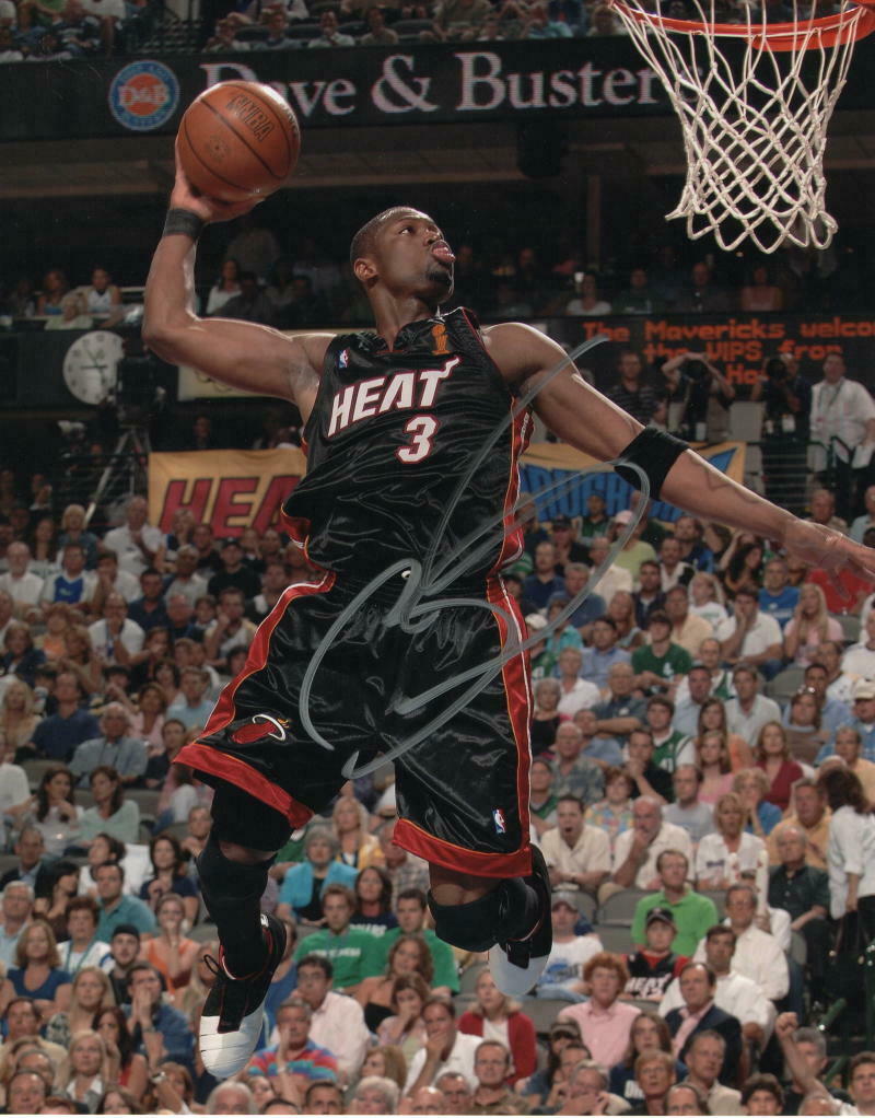 DWYANE WADE SIGNED AUTOGRAPH 11X14 PHOTO - MIAMI HEAT, MARQUETTE ...