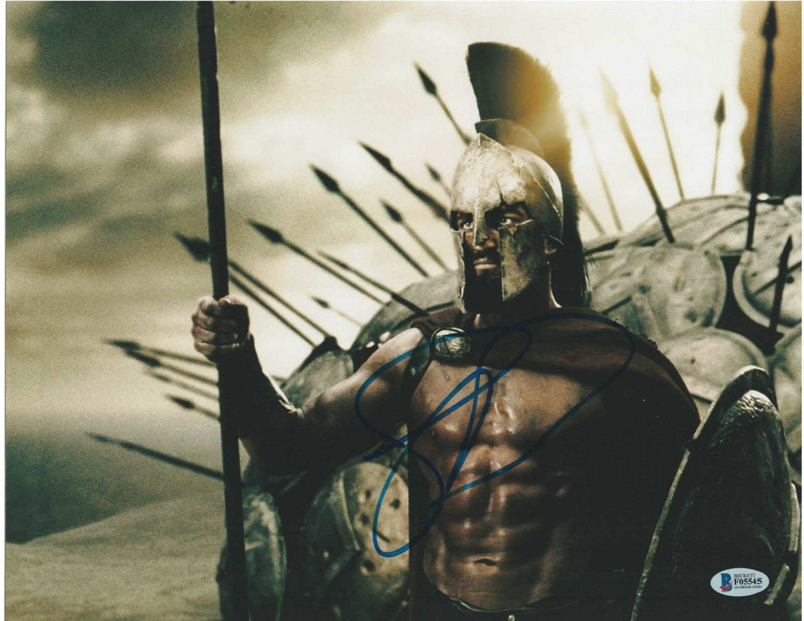 GERARD BUTLER SIGNED 11X14 PHOTO 300 SPARTA BECKETT BAS AUTOGRAPH AUTO ...