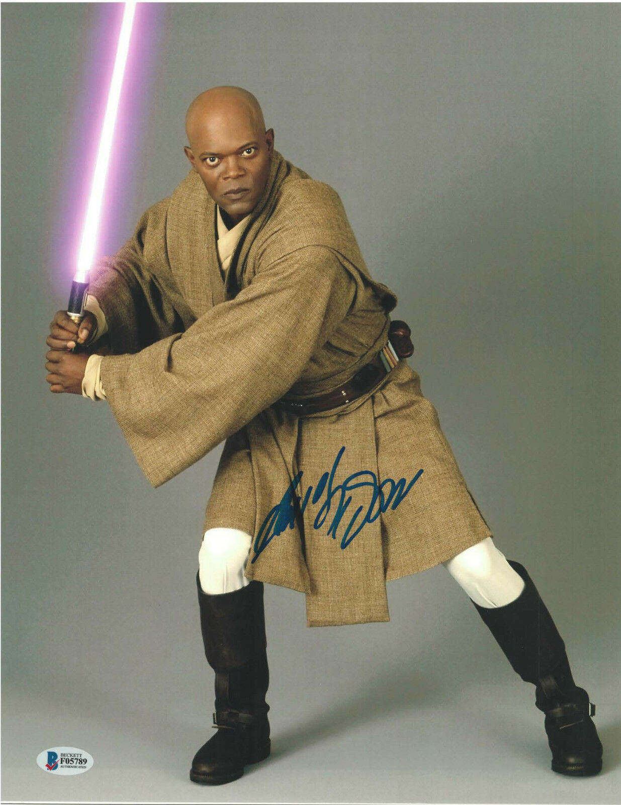 SAMUEL L JACKSON SIGNED 11X14 PHOTO STAR WARS BECKETT BAS AUTOGRAPH ...