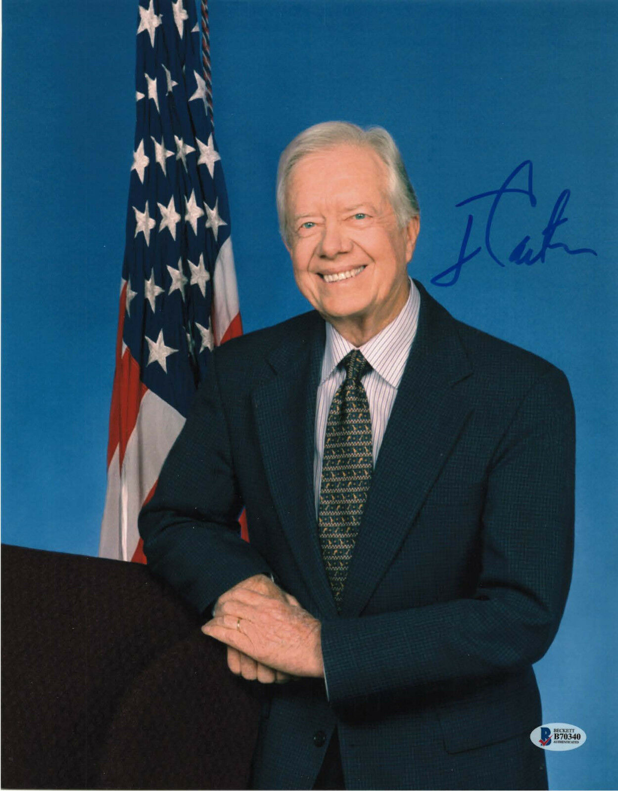 PRESIDENT JIMMY CARTER SIGNED 11X14 PHOTO DEMOCRAT BECKETT BAS ...