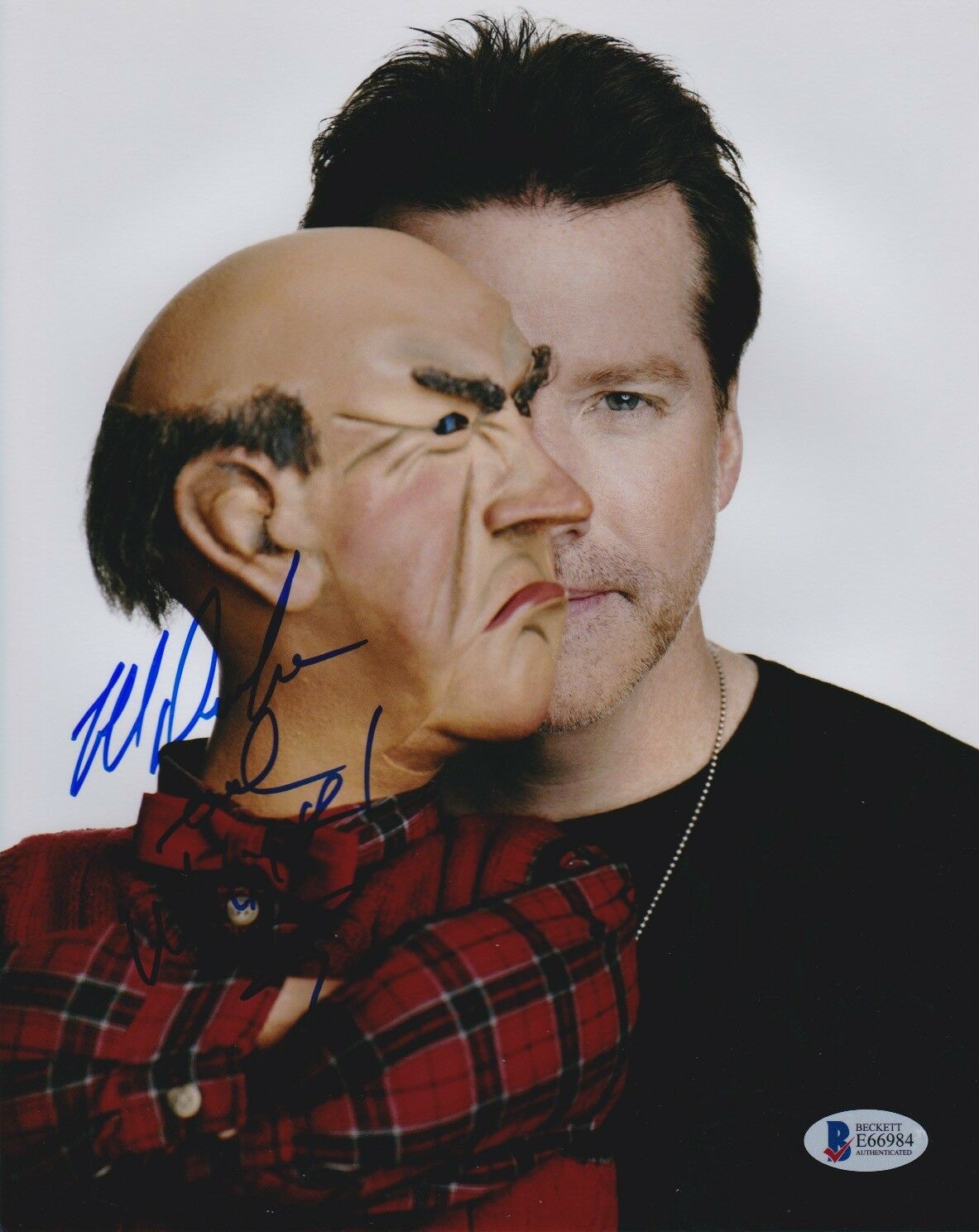 JEFF DUNHAM SIGNED 8X10 PHOTO VENTRILOQUIST BECKETT BAS AUTOGRAPH AUTO ...