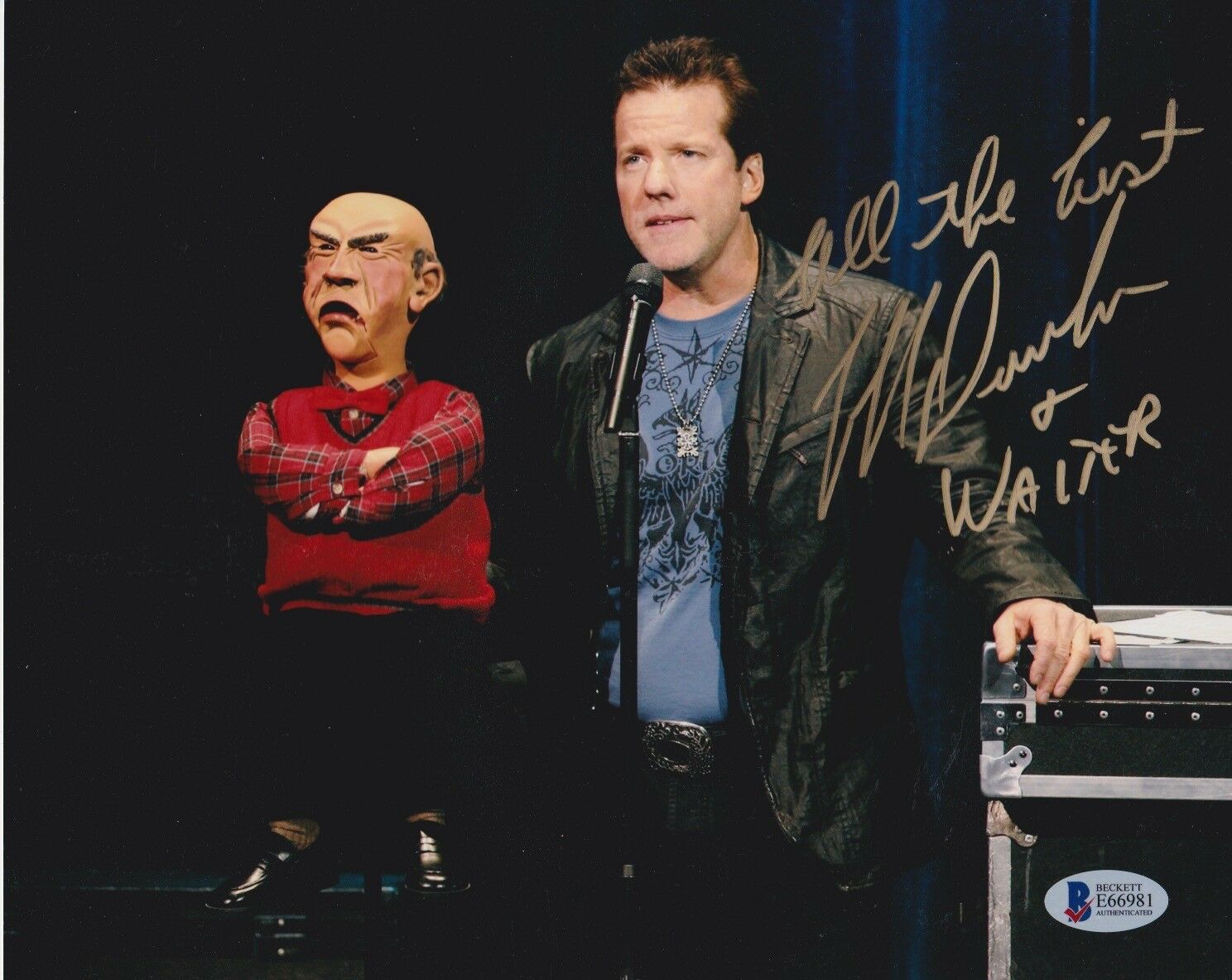 JEFF DUNHAM SIGNED 8X10 PHOTO VENTRILOQUIST BECKETT BAS AUTOGRAPH AUTO ...