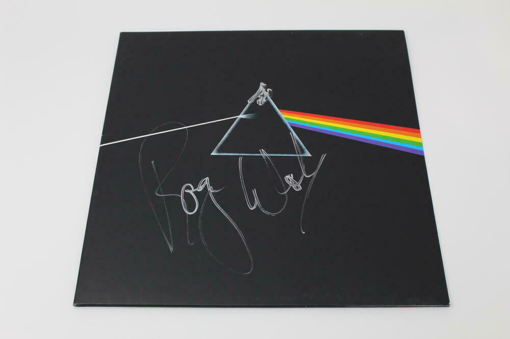 ROGER WATERS SIGNED AUTOGRAPH ALBUM RECORD DARK SIDE OF THE MOON PINK ...