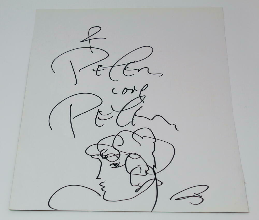PETER MAX SIGNED AUTOGRAPH HAND DRAWN UNIQUE SKETCH A - VERY RARE, 1/1 ...