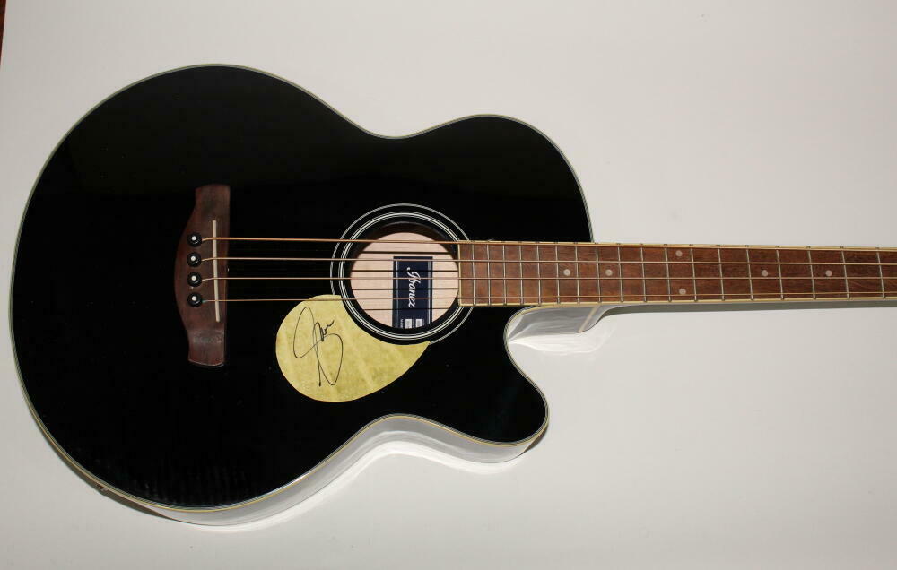 GEDDY LEE SIGNED AUTOGRAPH IBAZNEZ FULL SIZE ACOUSTIC BASS GUITAR ...
