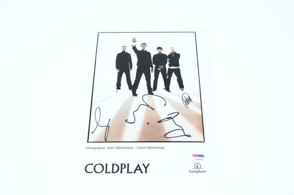 COLDPLAY FULL BAND SIGNED AUTOGRAPH 8x10 PHOTO - CHRIS MARTIN X&Y ...