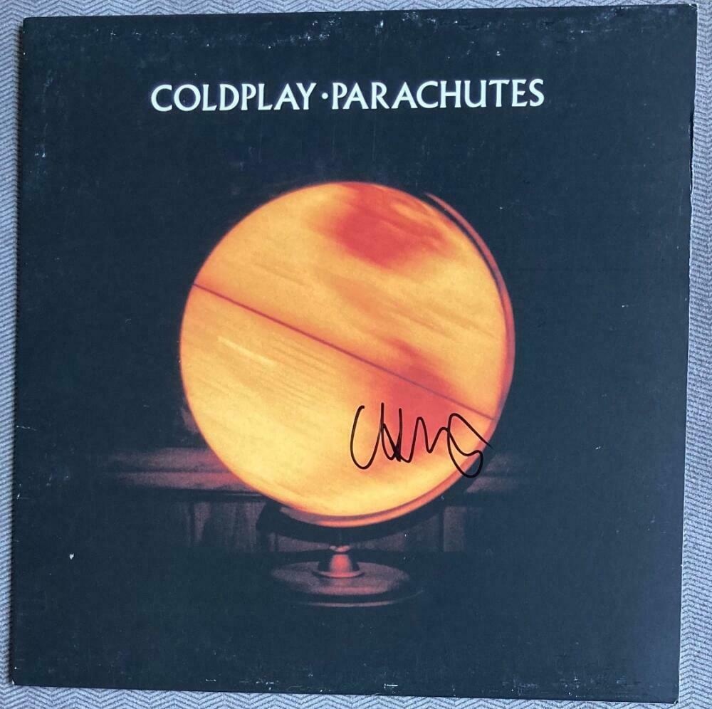 CHRIS MARTIN SIGNED AUTOGRAPH VINYL ALBUM RECORD - COLDPLAY PARACHUTES ...