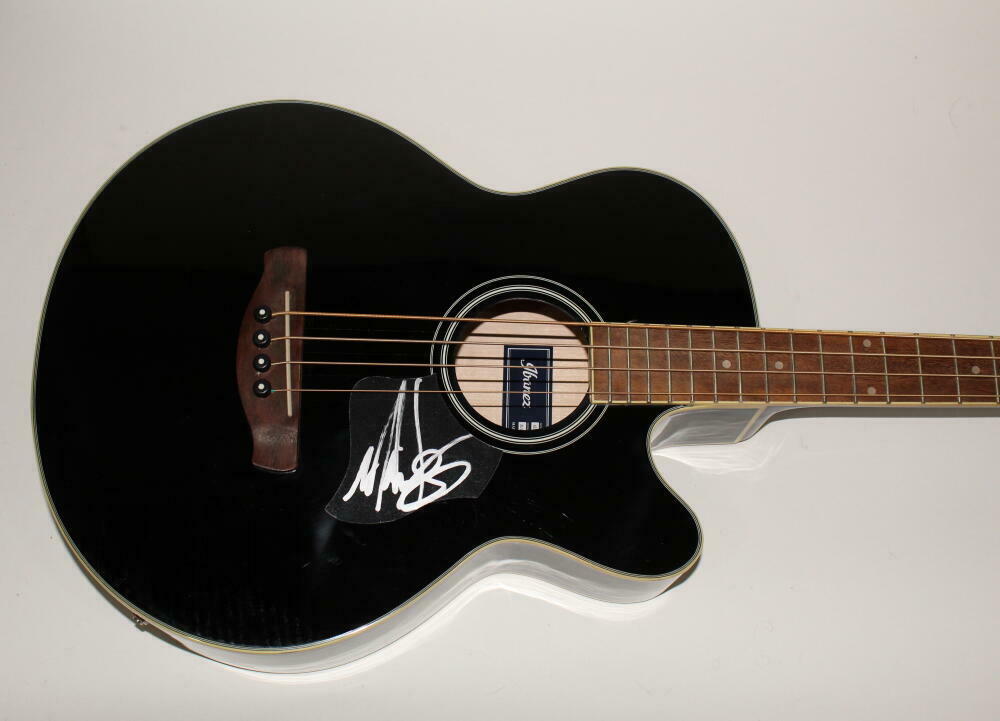 MARK HOPPUS SIGNED AUTOGRAPH IBAZNEZ FULL SIZE ACOUSTIC BASS GUITAR ...