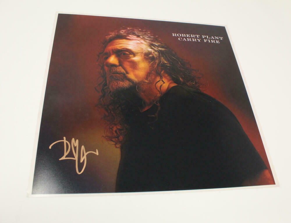 ROBERT PLANT SIGNED AUTOGRAPH 12X12 CARRY FIRE ALBUM FLAT - LED ...
