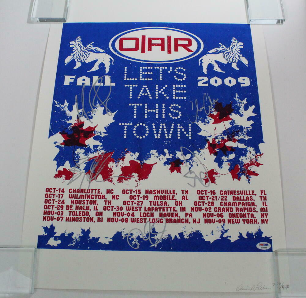 OAR FULL BAND SIGNED AUTOGRAPH LE CONCERT TOUR POSTER - FALL 2009 PSA ...