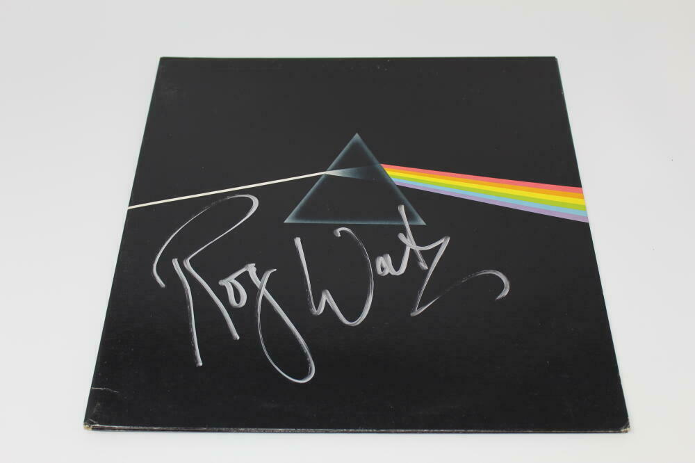 ROGER WATERS SIGNED AUTOGRAPH ALBUM RECORD PINK FLOYD DARK SIDE OF THE ...