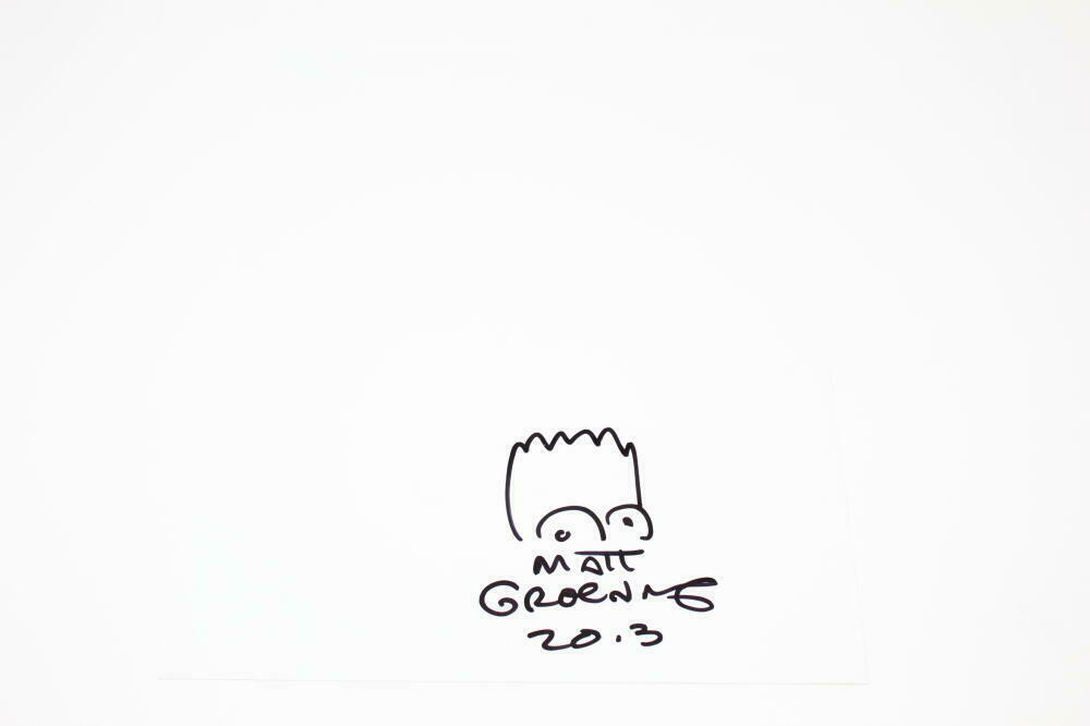 MATT GROENING SIGNED AUTOGRAPH HAND DRAWN BART SIMPSON SKETCH - VERY ...