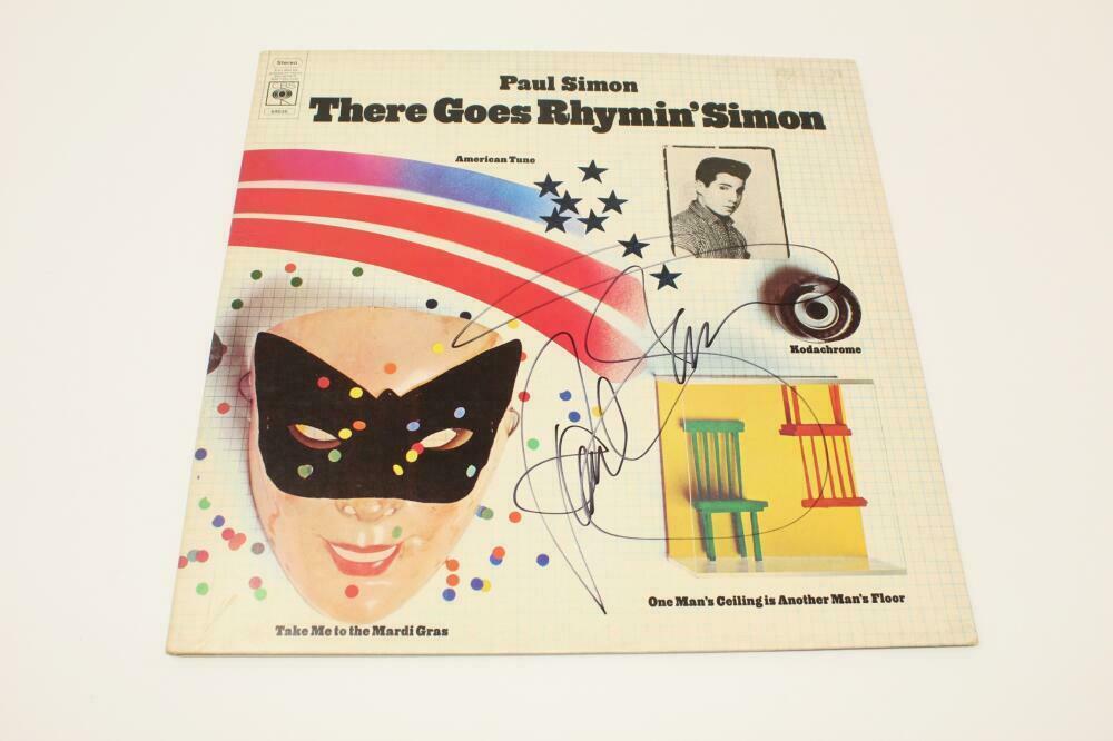 PAUL SIMON SIGNED AUTOGRAPH ALBUM VINYL RECORD - THERE GOES RHYMIN ...