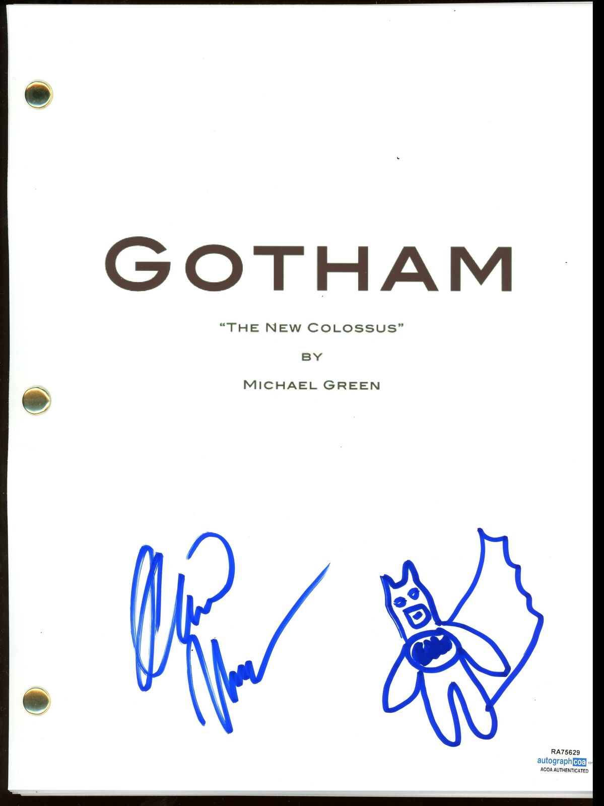 David Mazouz "Gotham" AUTOGRAPH Signed Full Complete Script w/ Batman ...
