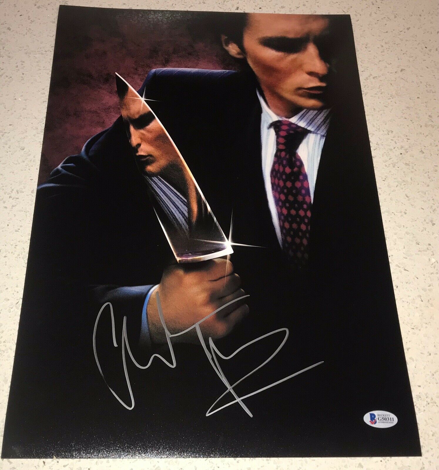 CHRISTIAN BALE SIGNED AUTOGRAPH "AMERICAN PSYCHO" POSTER 12x18 PHOTO ...