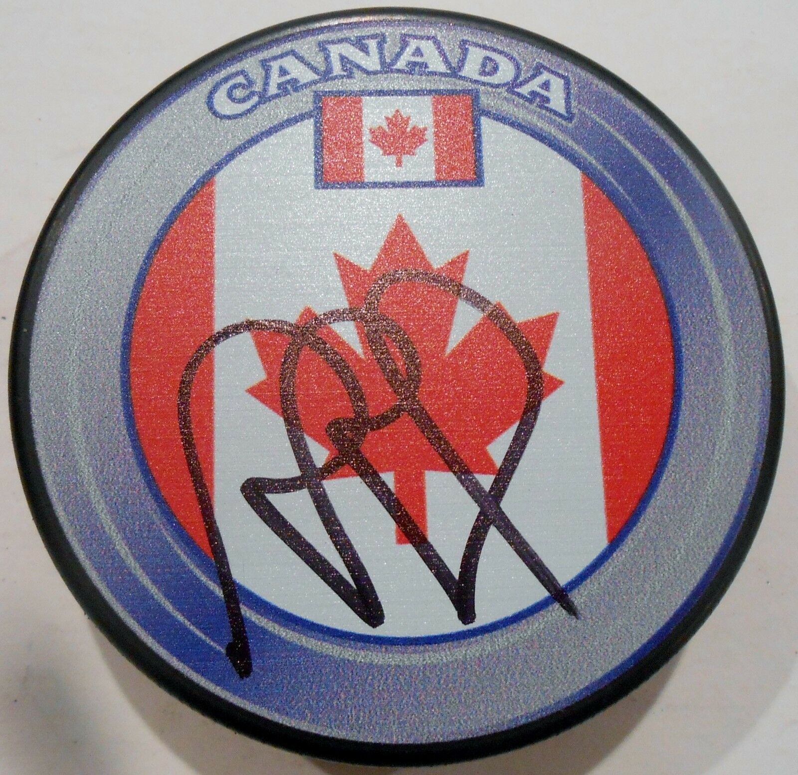 Rob Blake Signed Team Canada Hockey Puck w/COA Los Angeles Kings ...