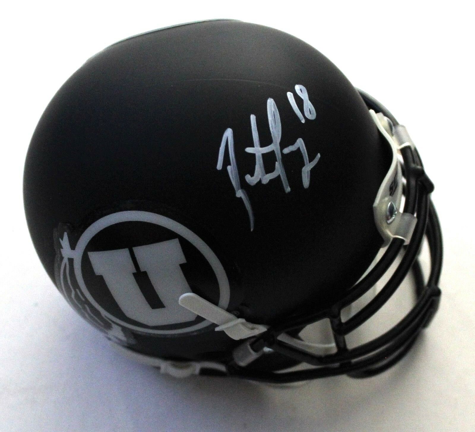 Britain Covey Signed Utah Utes Mini Football Helmet w/COA Black ...