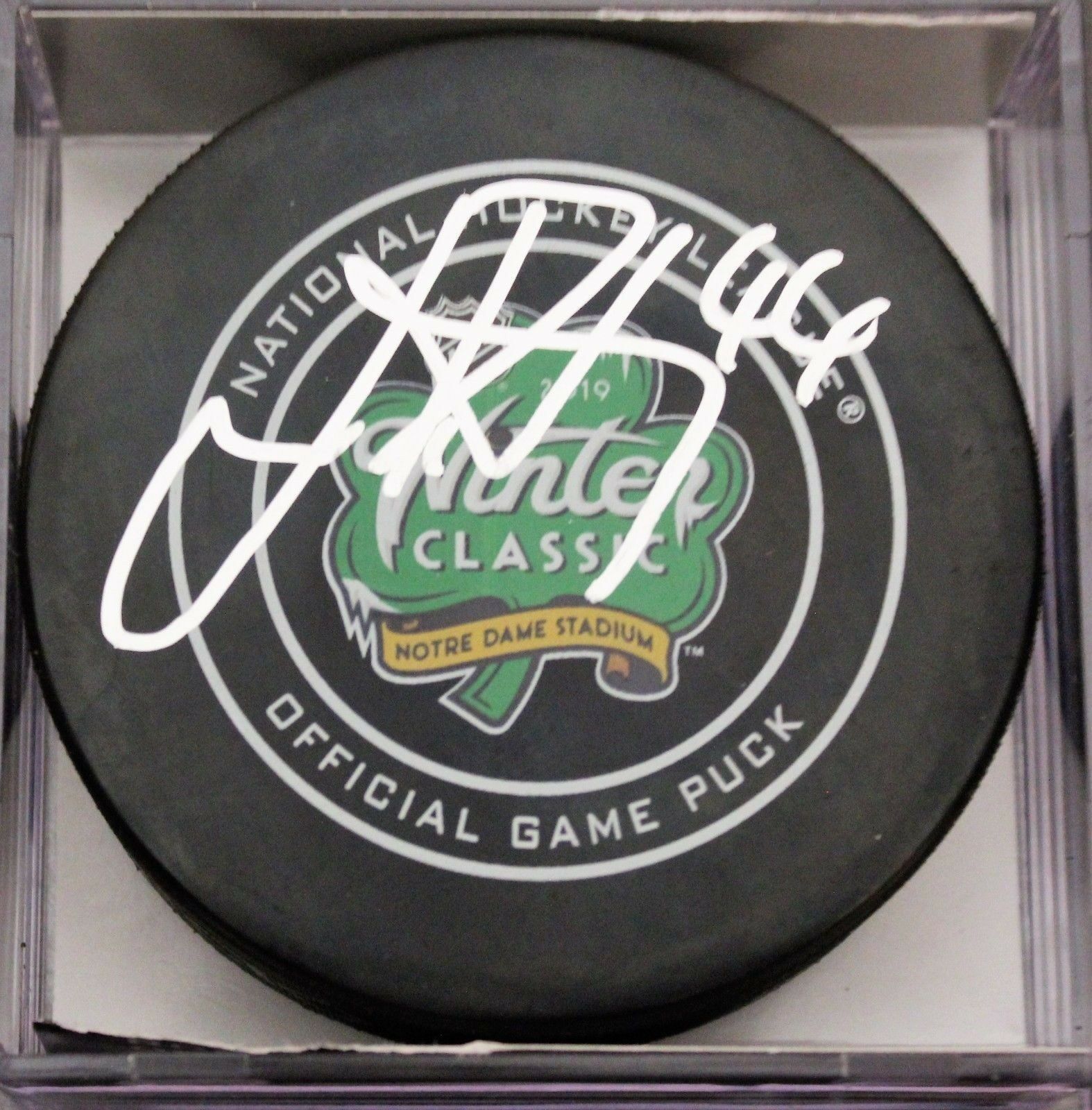 Jan Rutta Signed 2019 Blackhawks Winter Classic Official Game Puck w ...