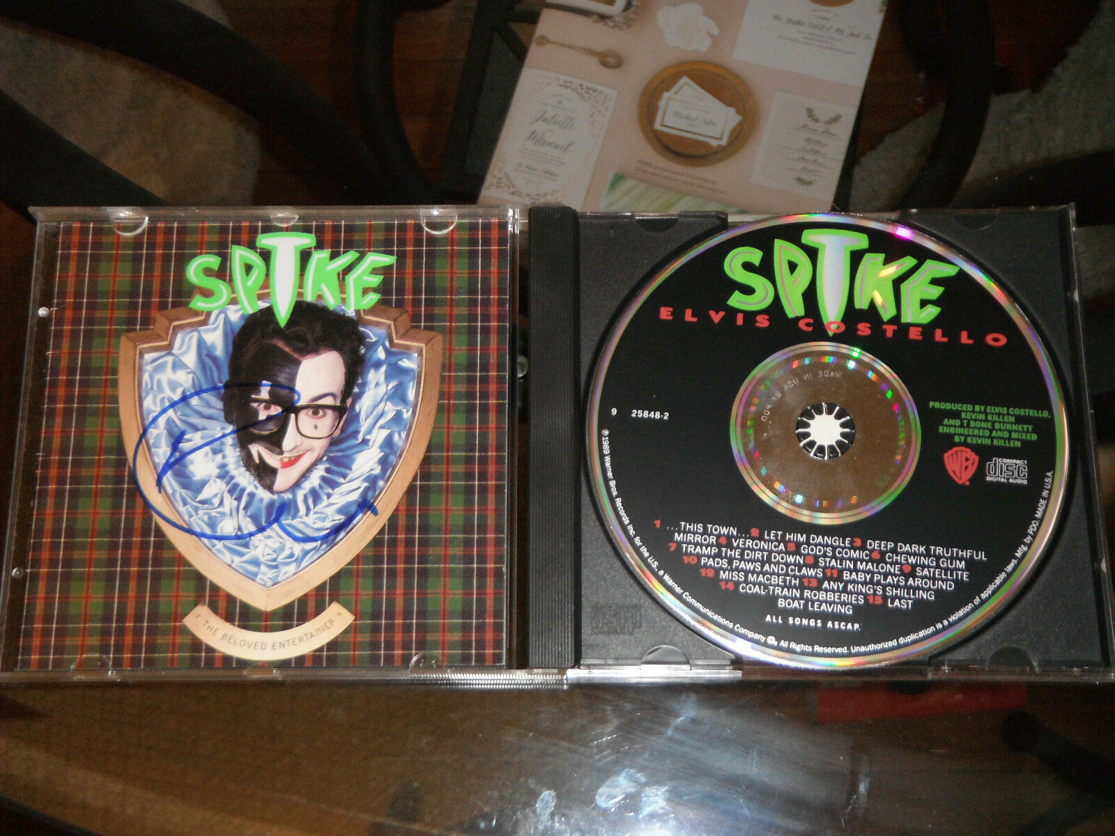 SPIKE ELVIS COSTELLO SIGNED CD COVER Collectible Memorabilia | Autographia