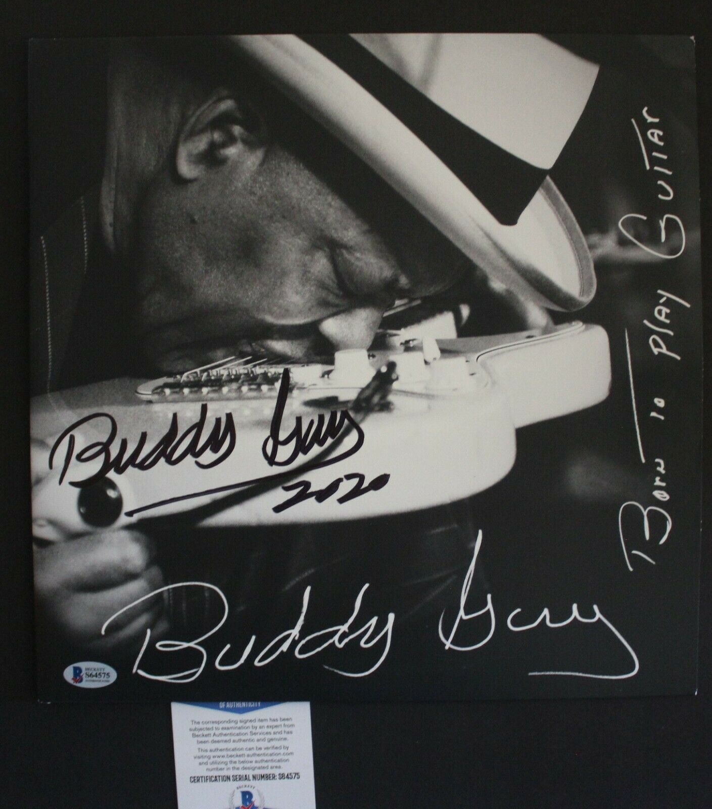 Buddy Guy Signed Born To Play Guitar Album w/Beckett COA Blues Legend ...