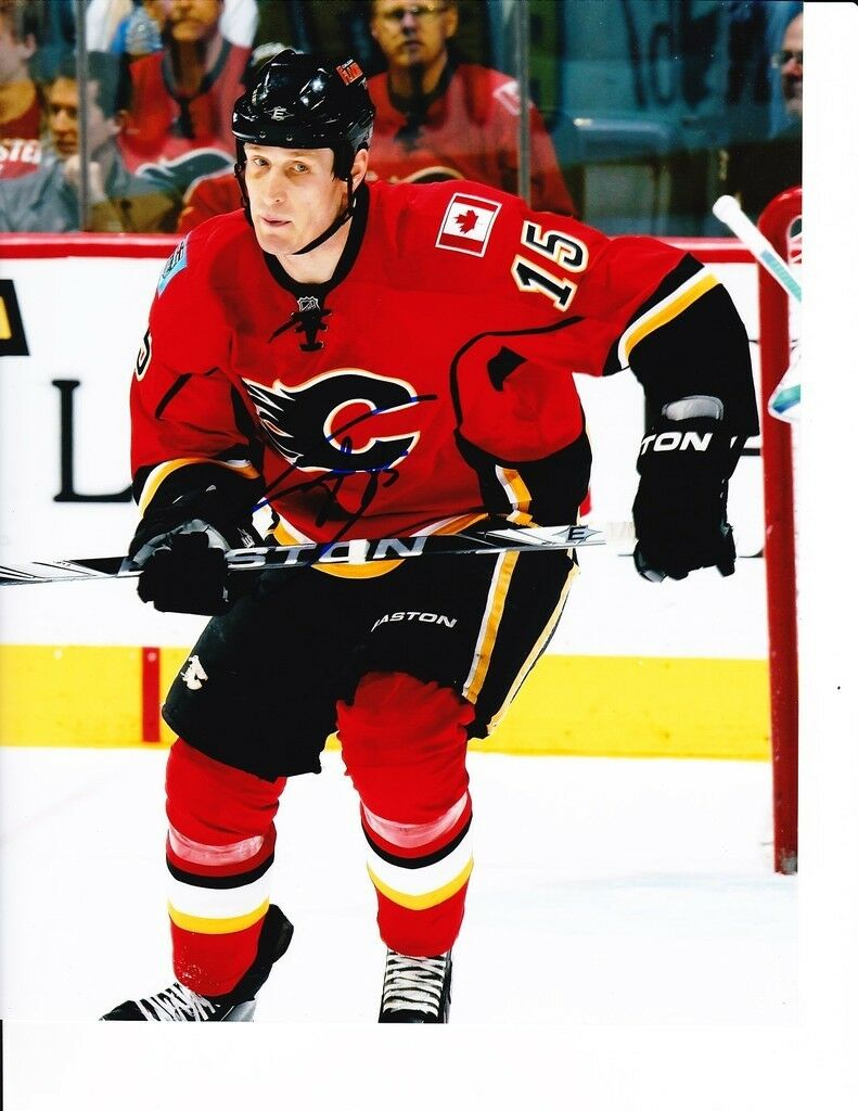 CALGARY FLAMES TIM JACKMAN SIGNED ATTACK MODE 8X10 Collectible ...