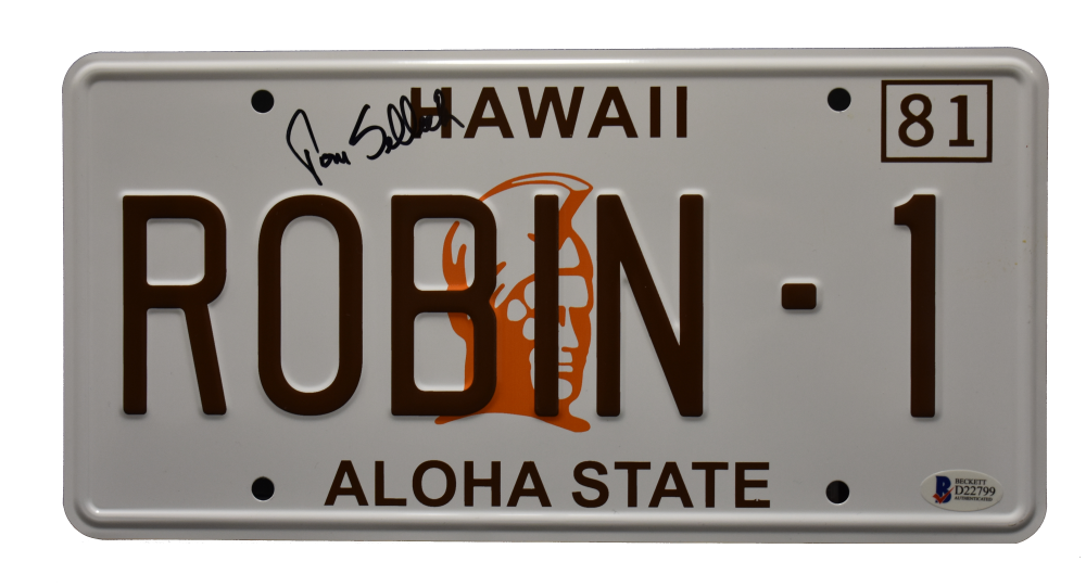 TOM SELLECK SIGNED MAGNUM P.I. LICENSE PLATE AUTHENTIC AUTOGRAPH ...