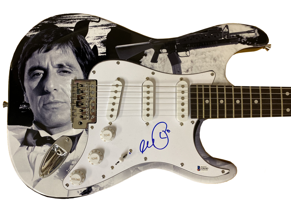 AL PACINO SCARFACE SIGNED FULL SIZE CUSTOM ELECTRIC GUITAR AUTOGRAPH ...