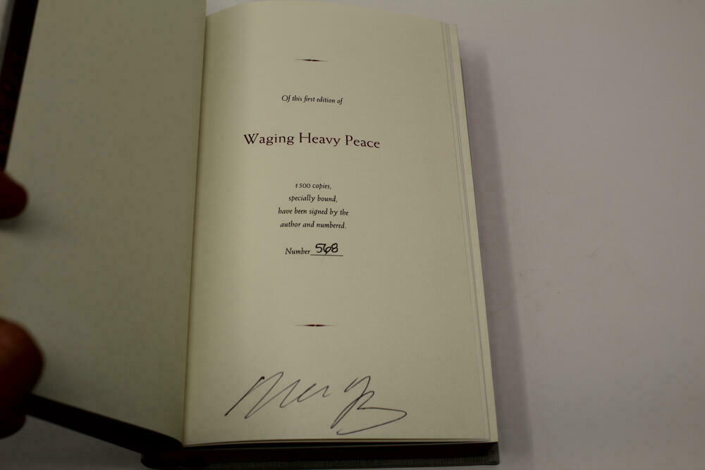 NEIL YOUNG SIGNED AUTOGRAPH "WAGING HEAVY PEACE" BOOK - VERY RARE ...