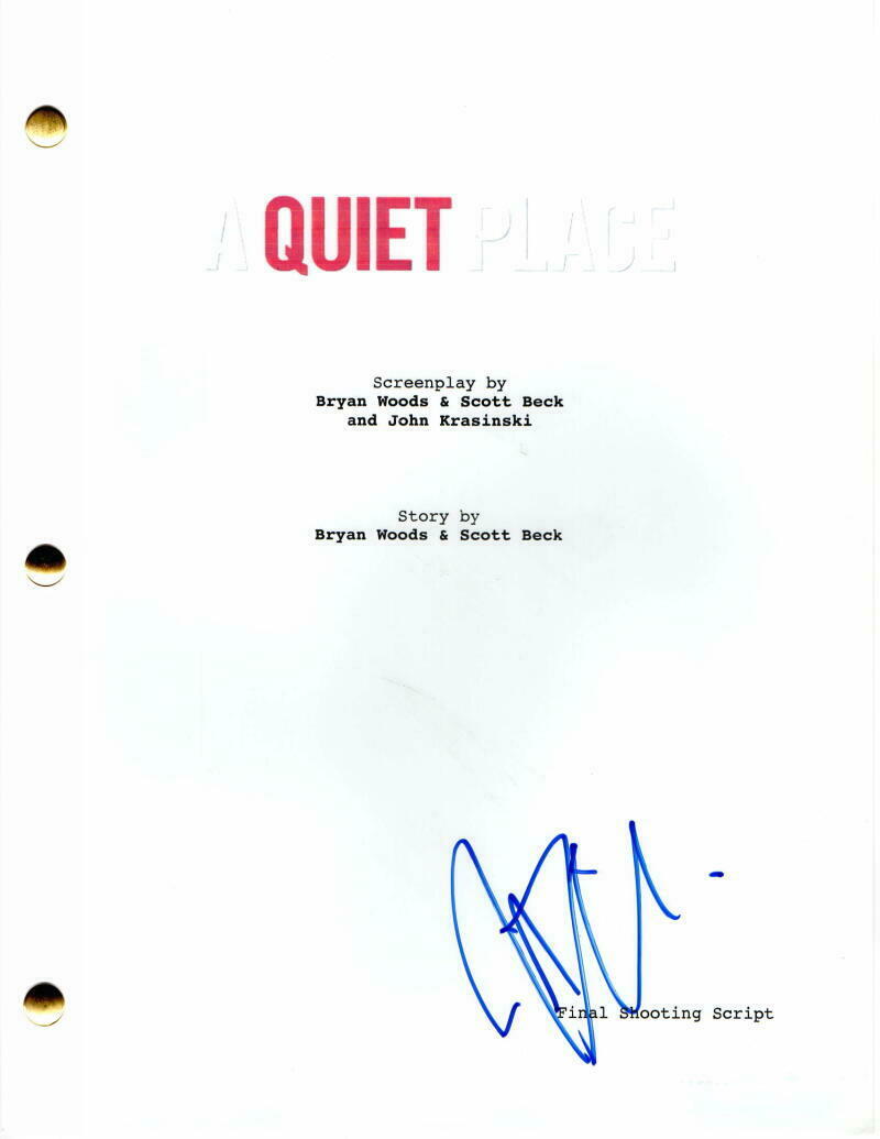 JOHN KRASINSKI SIGNED AUTOGRAPH A QUIET PLACE FULL MOVIE SCRIPT - JIM ...