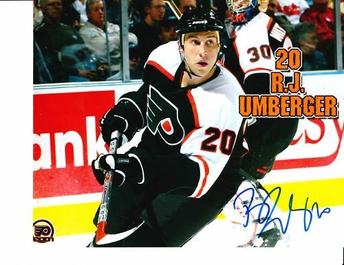 PHILADELPHIA FLYERS RJ UMBERGER SIGNED 8X10 Collectible Memorabilia ...