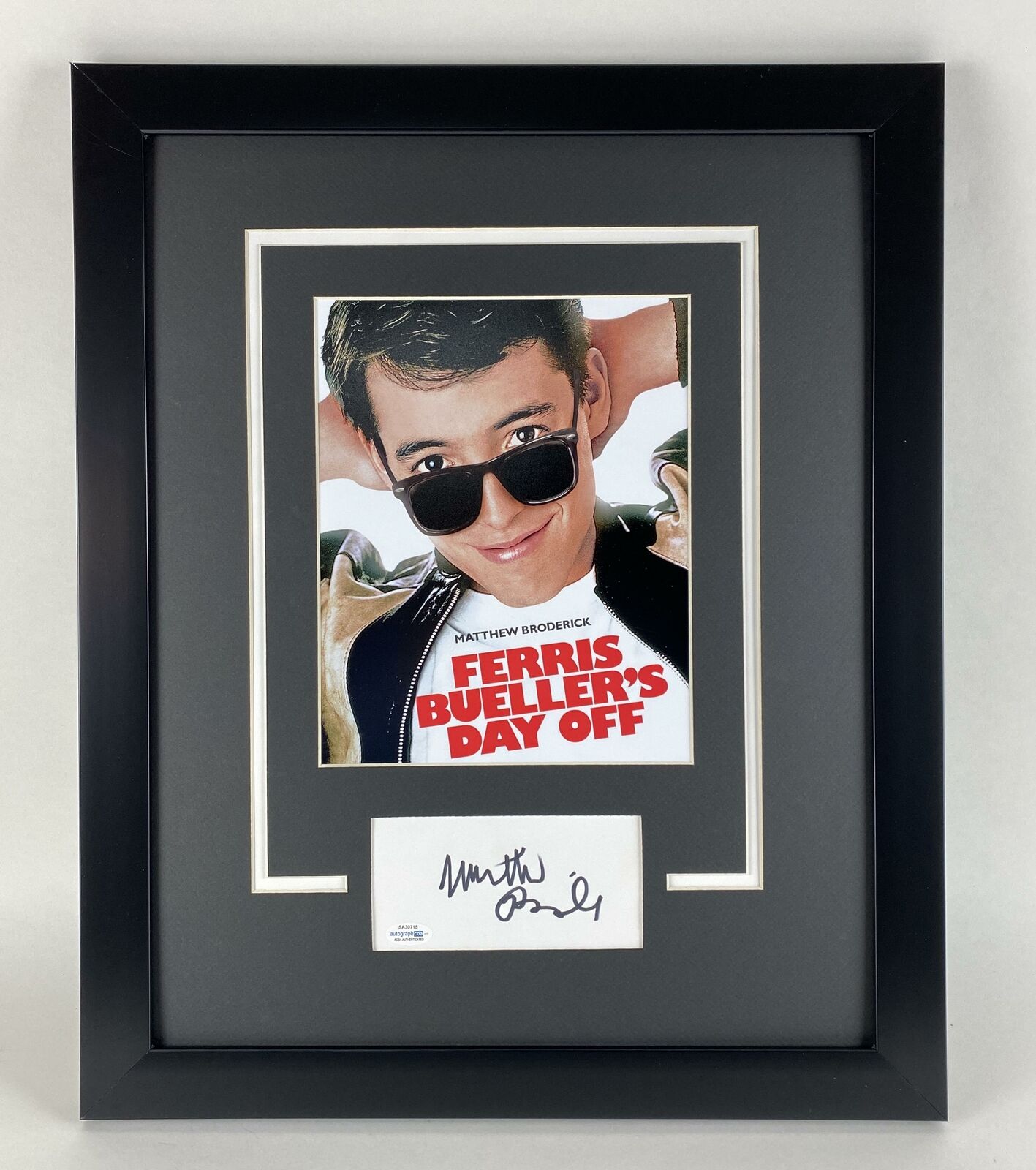 Ferris Bueller Matthew Broderick Autographed Signed 16x20 Frame Display ...