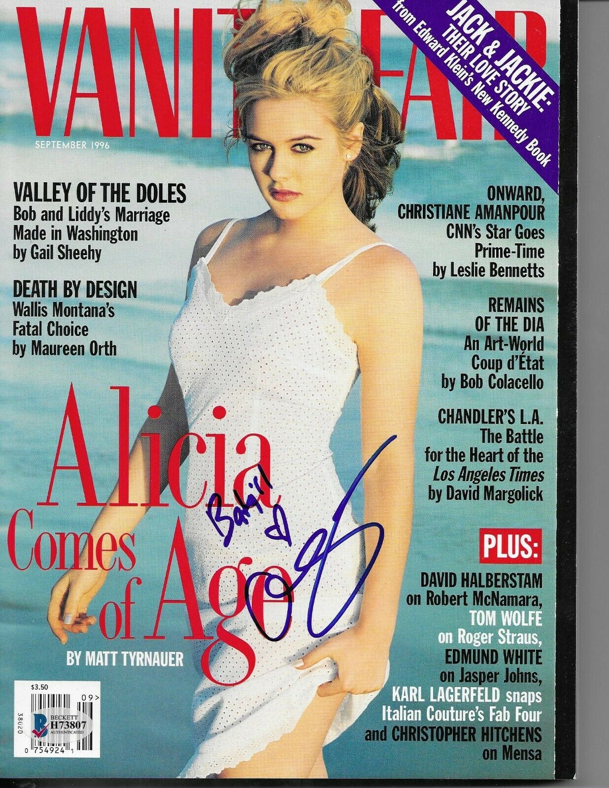 ALICIA SILVERSTONE signed autographed VANITY FAIR MAGAZINE BECKETT COA ...