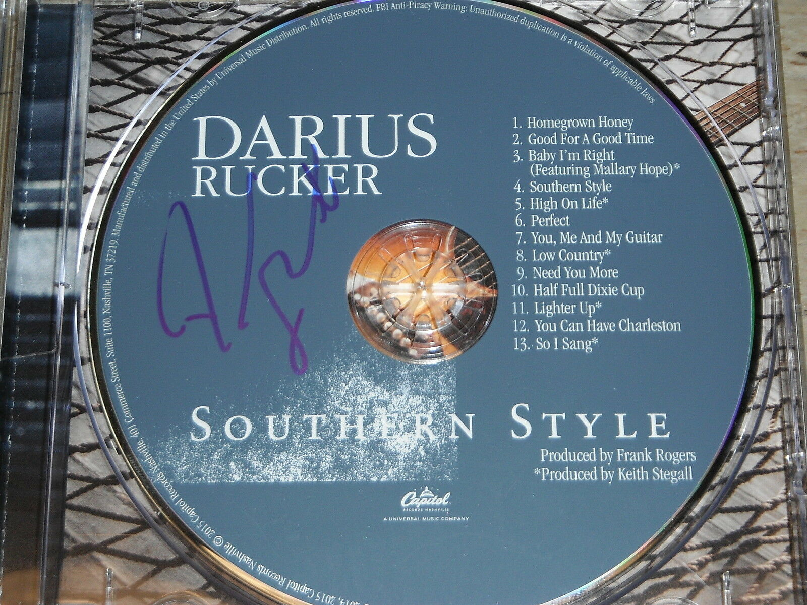 DARIUS RUCKER SIGNED SOUTHERN STYLE CD Collectible Memorabilia ...