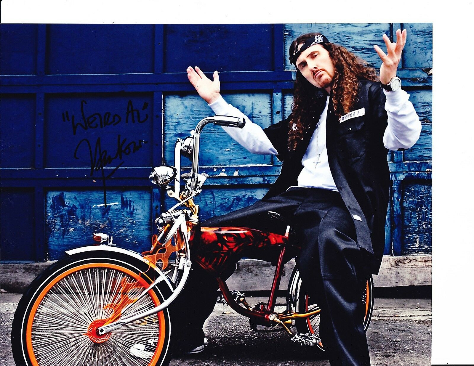 WEIRD AL YANKOVIC SIGNED ON GANGSTA BIKE 8X10 Collectible Memorabilia ...