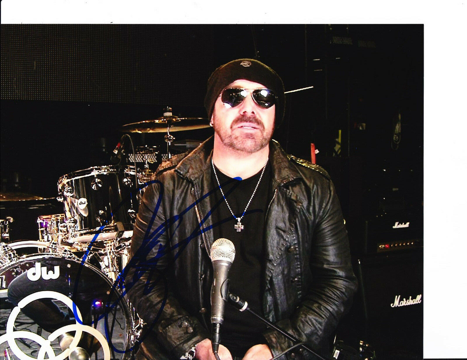 THE CIRCLE JASON BONHAM SIGNED LEATHER JACKET 8X10 LED ZEPPELIN ...