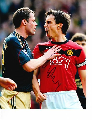 MANCHESTER UNITED GARY NEVILLE SIGNED FIRED UP 8X10 Collectible ...
