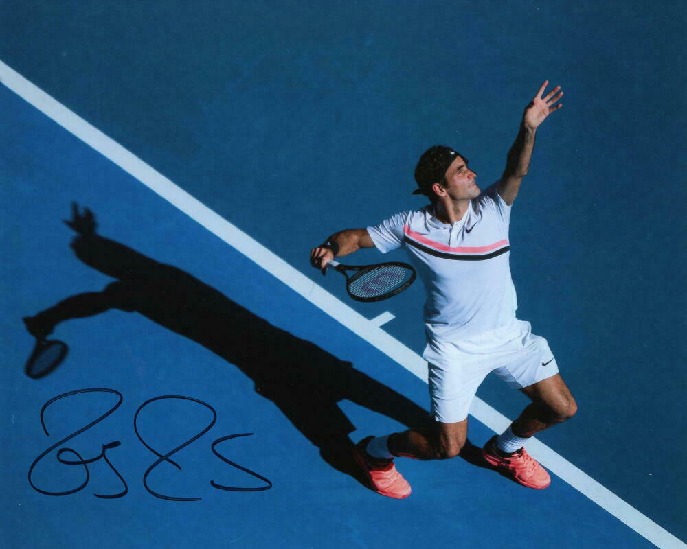 ROGER FEDERER SIGNED AUTOGRAPH 8X10 PHOTO - TENNIS GRAND SLAM CHAMPION ...