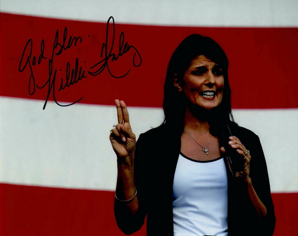 NIKKI HALEY SIGNED AUTOGRAPH 8X10 PHOTO - DONALD TRUMP UN AMBASSADOR ...