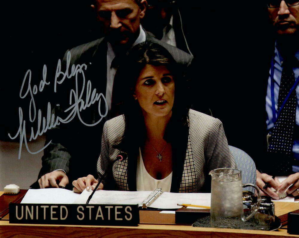 NIKKI HALEY SIGNED AUTOGRAPH 8X10 PHOTO - DONALD TRUMP UN AMBASSADOR ...