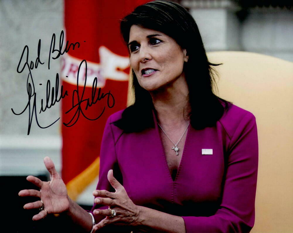 NIKKI HALEY SIGNED AUTOGRAPH 8X10 PHOTO - SOUTH CAROLINA GOV, 2024 ...
