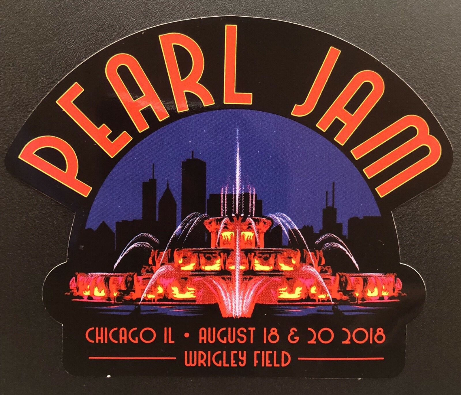 PEARL JAM 2018 OFFICIAL CHICAGO WRIGLEY FIELD PJ CONCERT FOUNTAIN ...