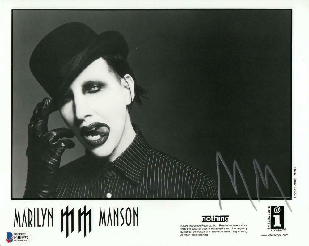 MARILYN MANSON SIGNED AUTOGRAPH 8X10 PHOTO - ANTICHRIST SUPERSTAR, RARE! BECKETT Collectible ...