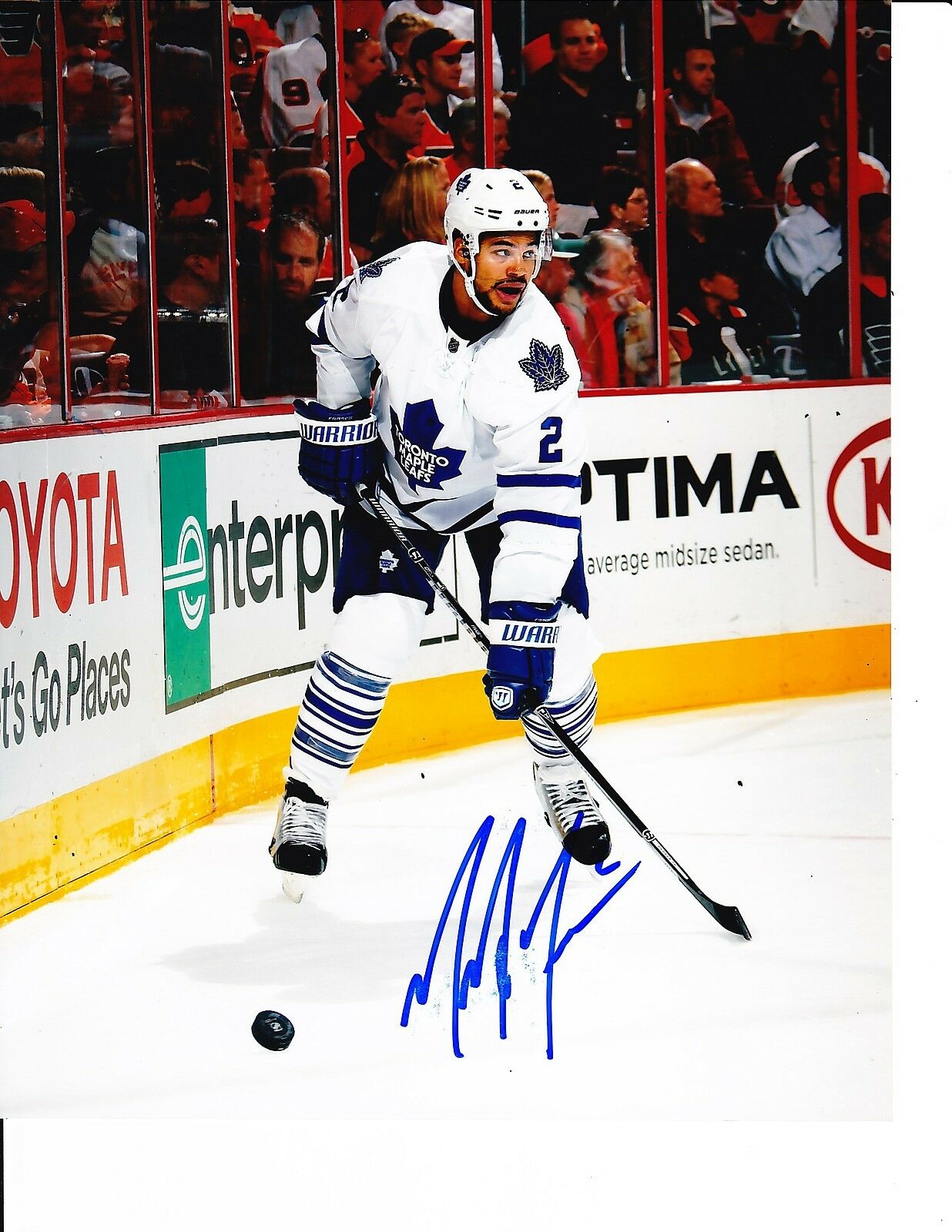 TORONTO MAPLE LEAFS MARK FRASER SIGNED BEHIND NET 8X10 Collectible ...