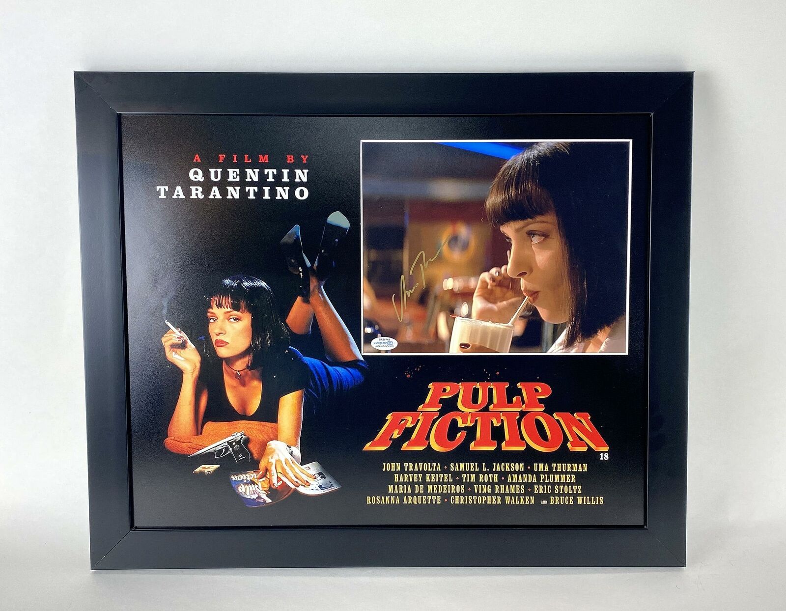 Pulp Fiction Uma Thurman Autographed Signed 16x20 Frame Display ACOA ...