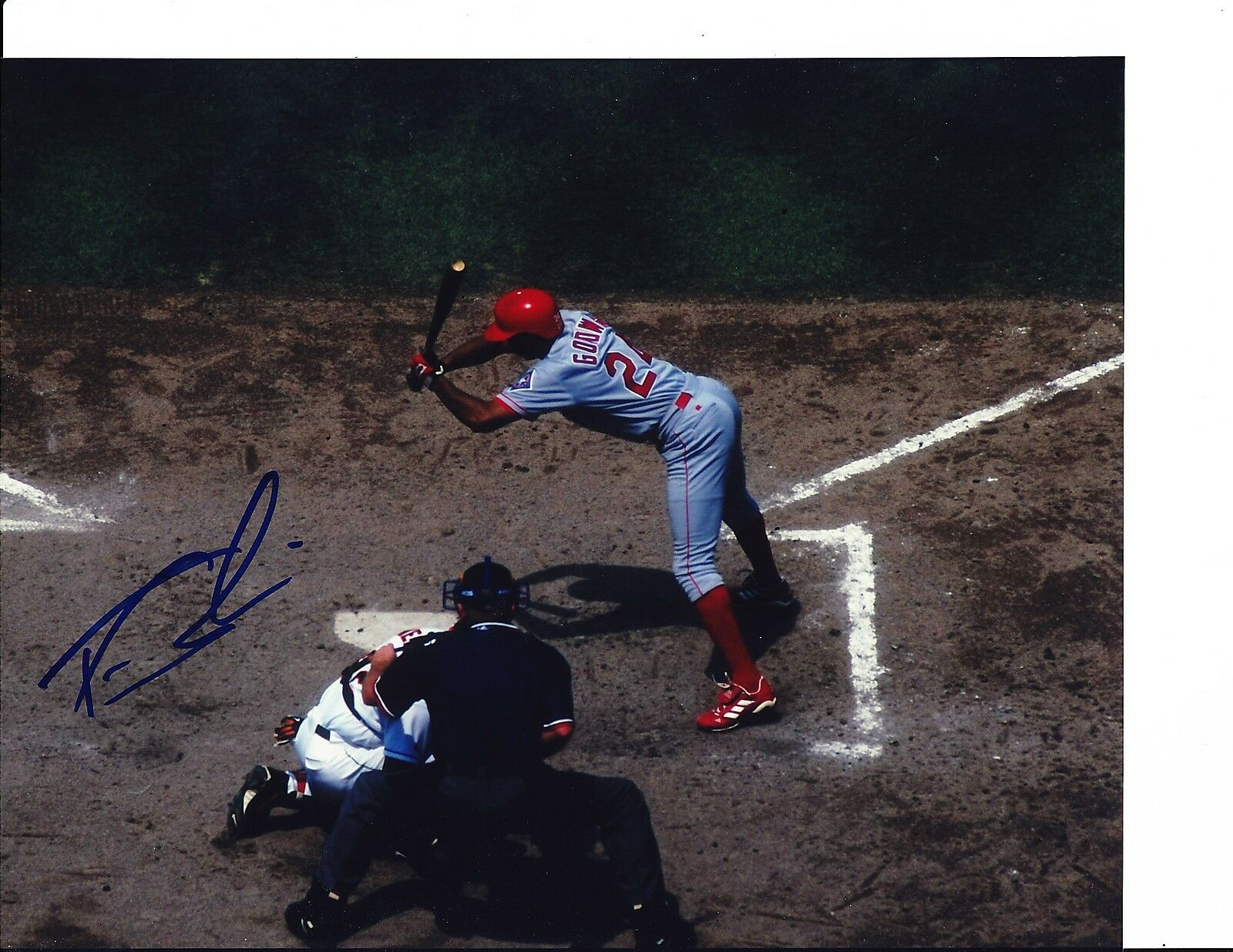 PHILADELPHIA PHILLIES TOM GOODWIN SIGNED TAKING PITCH 8X10 Collectible ...