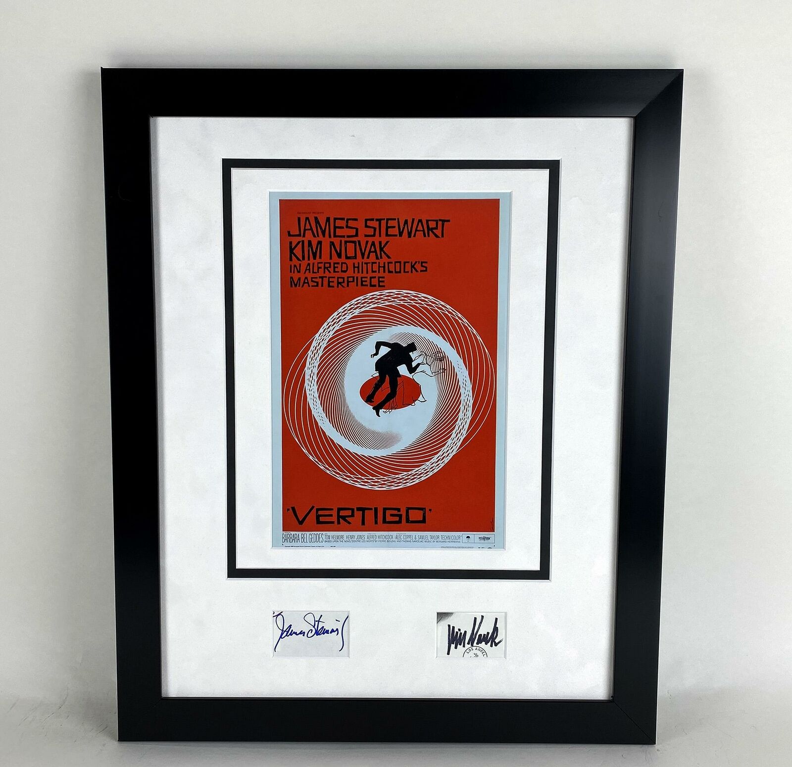 Vertigo Autographed Framed Photo James Stewart Kim Novak Alfred ...