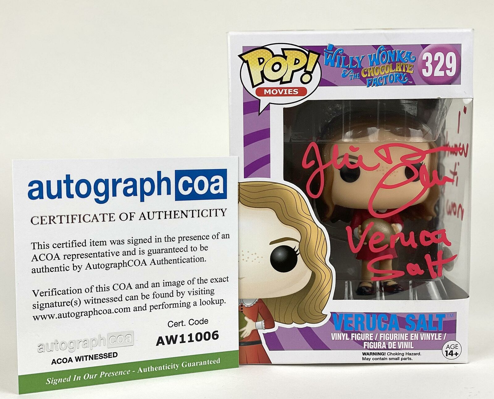 Willy Wonka Veruca Salt Autographed Signed Funko Pop Julie Dawn Cole ...