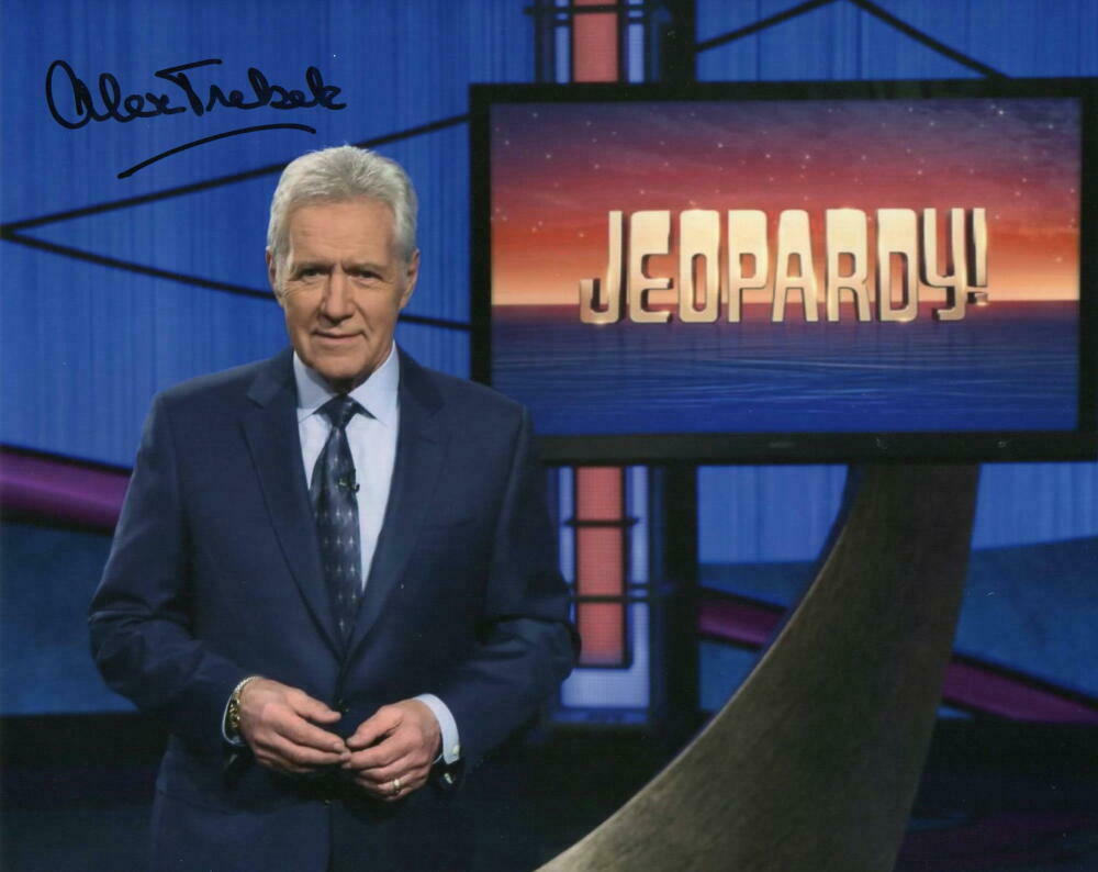 ALEX TREBEK SIGNED AUTOGRAPH 8X10 PHOTO - EVERYONE'S FAVORITE JEOPARDY ...
