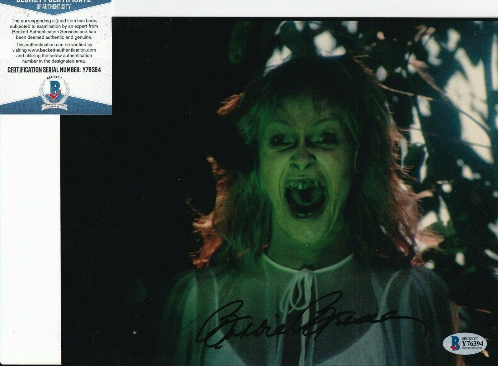 BOBBIE BRESEE signed (MAUSOLEUM) MOVIE Susan 8X10 photo BECKETT BAS ...